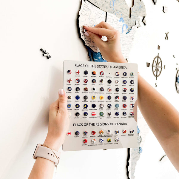 Push Pins States of America and Canada