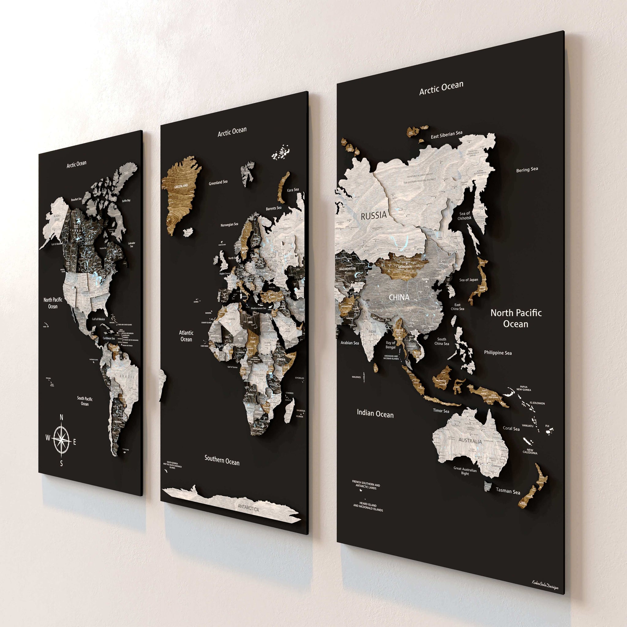 Wood World Map Board Loft - Unique Decor Art