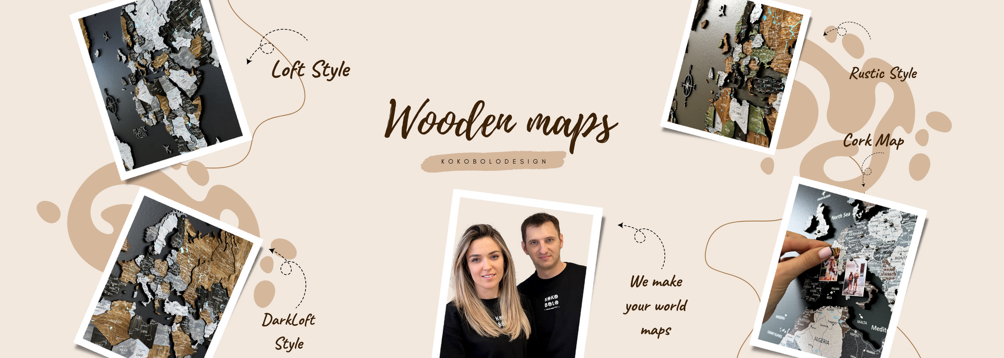 Wood World Map for Wall Decor
